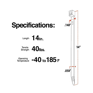 TR Industrial Multi-Purpose UV Resistant Natural Cable Ties, 14 inches, 100 Pack