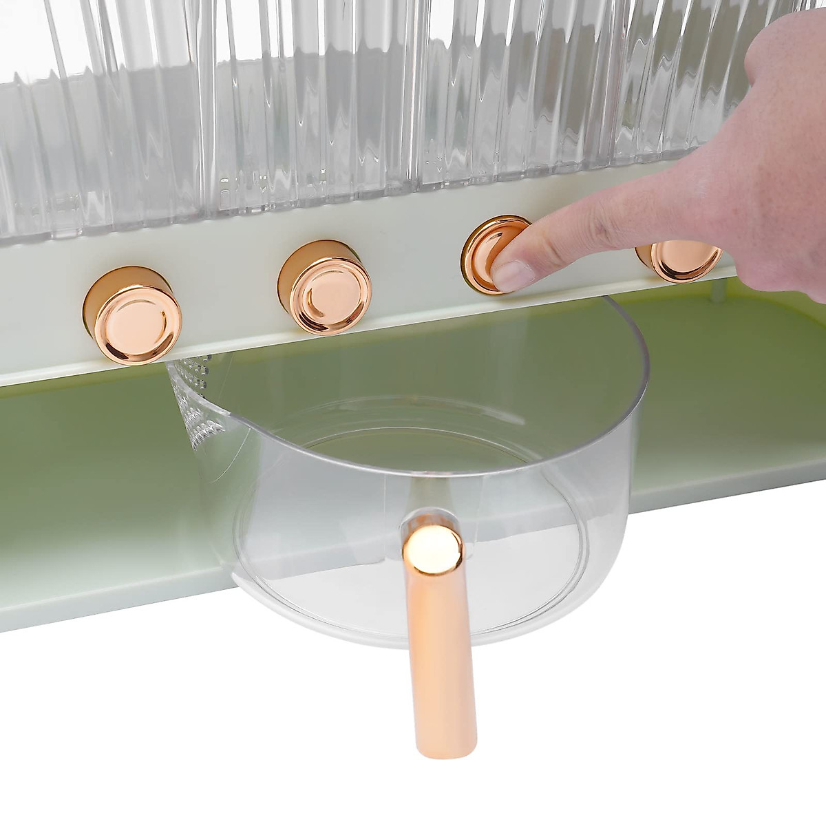 BuYouZaiLaa 6-Grid Multigrain Tank Rice Storage Dispenser Grain Dispenser with Measuring Cup Dry Food Dispenser for Home Kitchen