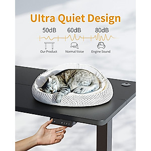 CubiCubi 55 x 24 Inch Standing Desk with Drawer, Electric Stand up Adjustable Height Electric Stand up Desk, Sit Stand Home Office Desk, Ergonomic Workstation Black Steel Frame/Rustic Brown Tabletop