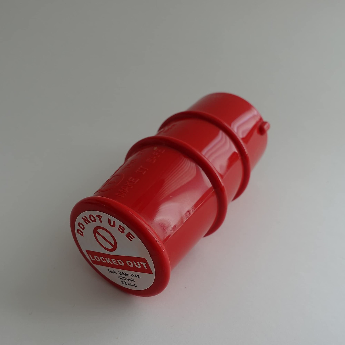 Lockout Tagout Lock Plug and Hasp Set - Plug Lockout for Use Sleeve Sockets RED BAN-D43, Loto Nylon Hasp Lock for Industry Equipment BAN-K02, Safety Padlock Keyed Different BAN-201 Red