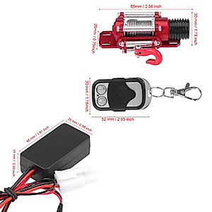 RC Car Winch,1/10 Scale Rc Car Metal Winch with Remote Controller for Scx10 D90 HPI 1/10 Rc Crawler Car.
