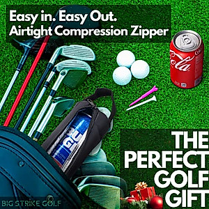 Big Strike Golf - Beer Sleeve for Golf Bag, Fully Insulated Beer Sleeve Cooler. Fits 7 Cans Discreetly in Your Golf Bag. Keeps Beverages Ice Cold While Playing Golf. Great Gift.