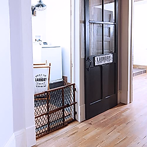 Position & Lock Baby Gate, Pressure-Mounted, Farmhouse Collection