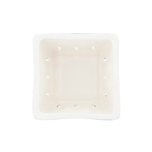 Creative Co-Op Stoneware Stamped (Set of 4 Colors/Patterns) Berry Baskets, Multicolor