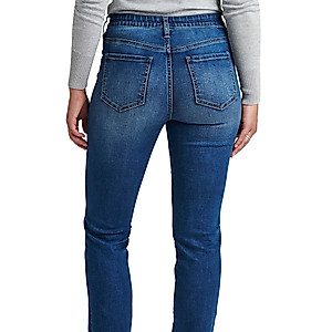 JAG Jeans Women's Petite Ruby Mid Rise Straight Leg Jeans, Thorne Blue, 4 Petite