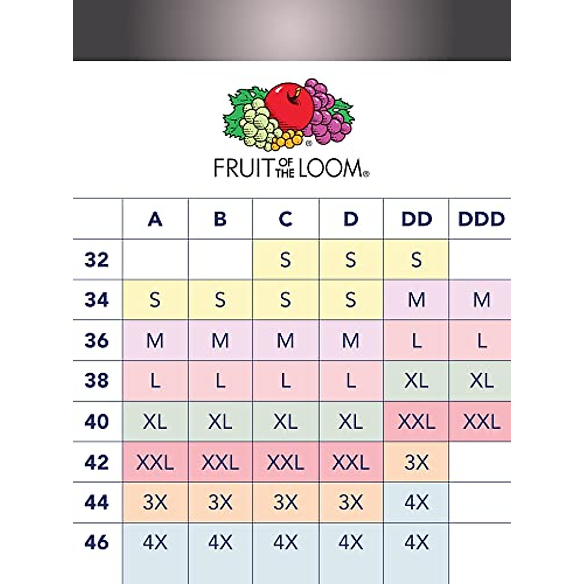 Fruit of the Loom Womens Built Up Tank Style Sports Bra, White/Sand/Black, 38 US