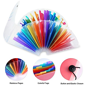 2 Pack 13-Pockets Expanding Accordion File Folder Mini Organizer Wallet for Storage Invoice/Receipt/Cards/Coupon/Tickets