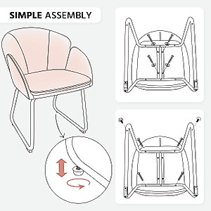 Yaheetech Flower Shape Velvet Armchair, Modern Side Chair Vanity Chair with Golden Metal Legs for Living Room/Dressing Room/Bedroom/Home Office/Kitchen, Pink