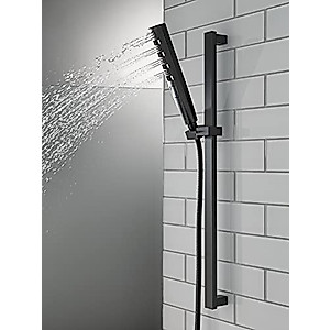 Delta Faucet 5-Spray Touch-Clean H2Okinetic Slide Bar Hand Held Shower with Hose, Matte Black 51140-BL
