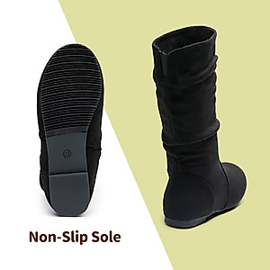 DREAM PAIRS Little Kid BLVD-K Black Girl's Knee High Boots Size 3 M US Little Kid