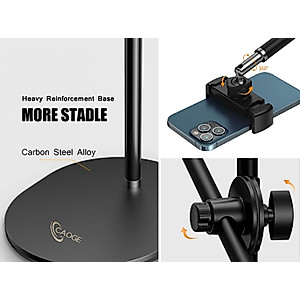 CAOGE Overhead Phone Stand, Live Stand, Adjustable Tabletop Phone Mount, Phone Holder Mount 360° Rotation, Long Arm Bracket for Filming, Tiktok, Crafting, Baking, Drawings, Cooking and Recording