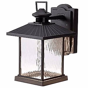 Hampton Bay 1000 001 784 Lumsden Wall-Mount Outdoor Black Led Motion Sensor Lantern, See Picture