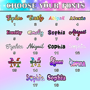 M YESCUSTOM Custom Kids Insulated Water Bottle for School, Multi Color 12oz Personalized Name Stainless Steel Thermos Water Bottles for Girls Water Bottle with Straw Lid Handle Waterbottle Gift