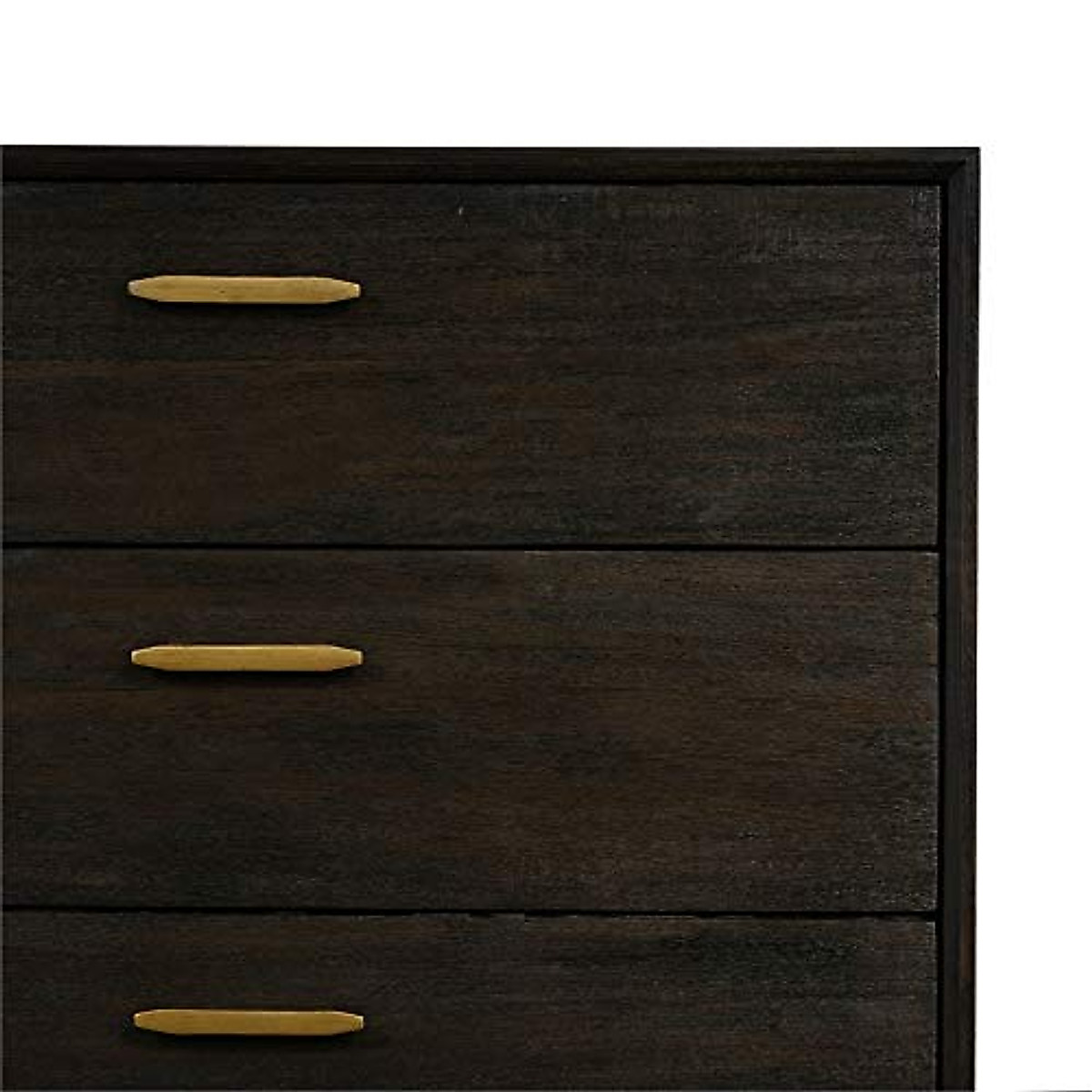 Loft 6-Drawer Acacia Mid-Century Modern Bedroom Dresser, 63" Wide, Brushed Brown-Grey