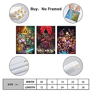 The Owl House Set of 3 Anime Poster 90s Canvas Wall Art Room Aesthetic Decor Posters 12x18inch(30x45cm)-3pcs