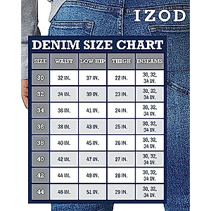 IZOD Men's Jeans | Comfort Stretch Denim Jeans | Casual Relaxed Fit Jeans for Men, Size 38W x 30L, Frost Blue