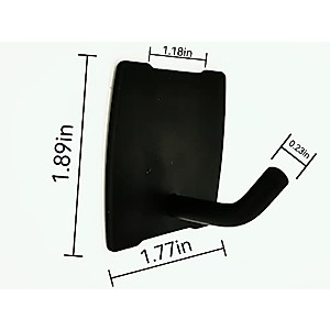 3M Hooks,Adhesive Hooks Heavy Duty Stick on Wall Hooks Towel Hooks Door Hooks Waterproof Stainless Steel Adhesive Towel Hooks Adhesive Holders for Hanging Clothes Bathroom Adhesive Hook 6 Pack (Black)