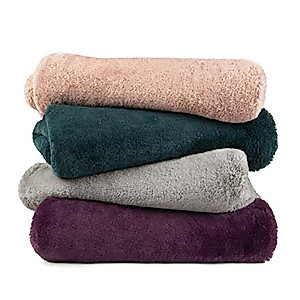Sleeping Partners Super Soft Double Layer Faux Fur Blanket, 50"x70", Grape/Wine, Throw, Purple