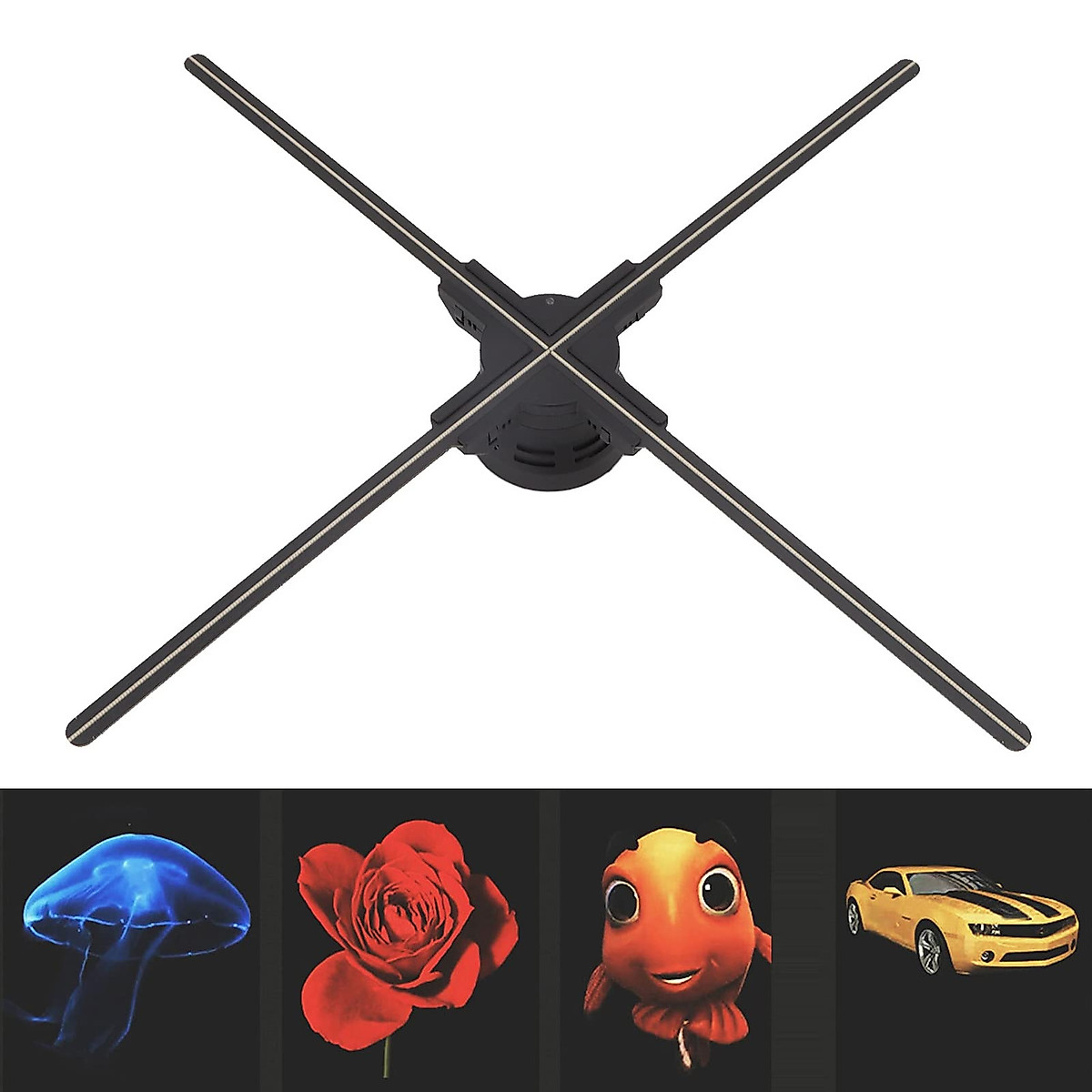 FTVOGUE 96W 3D Hologram Advertising Display Glasses Holographic Fan for Commercial Shop Signs Bars Casinos Parties