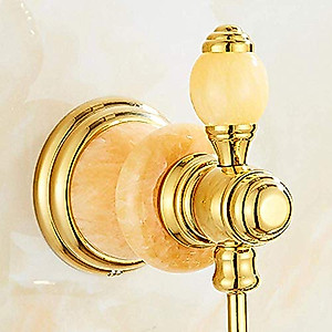 XG-WU Hair Dryer Holder European Copper Natural Jade Gold Bathroom Hair Dryer Shelf Wall Mounted air Duct Frame Bathroom