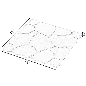 Gray Garden Path Track Interlocking Stone Look Design Pathway Tile Floor Paver, Pack of 4