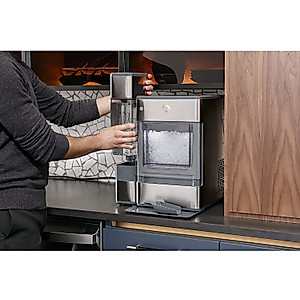 GE Profile Opal | Countertop Nugget Ice Maker with Side Tank | Portable Ice Machine with Bluetooth Connectivity | Smart Home Kitchen Essentials | Stainless Steel Finish | Up to 24 lbs. of Ice Per Day