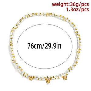 Beads Waist Bikini Chain Gold Boho Butterfly Belly Chains Layered Body Chain Beach Tassel Stretchy Stomach Jewelry for Women