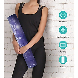 Knsbk Non Slip Yoga Mat TPE Workout Mat for Men Women, Thick Workout Mat with Carrying Strap, Fitness Mats for Exercise, Yoga, Fitness, Pilates, Floor Workouts (72" x 24" x 6mm)