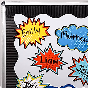 60 Pack Superhero Bulletin Board Decorations for Classroom Decor, Comic Book Bubble Cutouts (5x7 in)