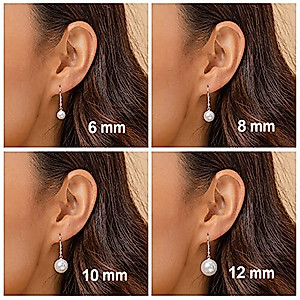 PAVOI Freshwater Cultured Pearl Earrings Leverback Dangle Studs - Handpicked AAA 7mm