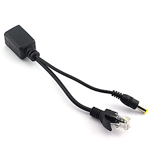 RuiLing 2 Pairs POE Network Adapter Cable with 5.5x2.1mm DC Connector RJ45 Injector + POE Splitter DC Passive Power Over Ethernet for IP Camera System