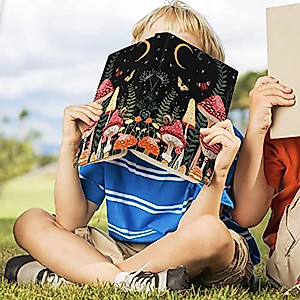 BYCHECAR Mushroom Book Covers for Hardcover Books 9 x 11 Inches, Moon Book Sleeve for Paperback Protector Cover Stretchable Book Sox Book Lovers Gifts