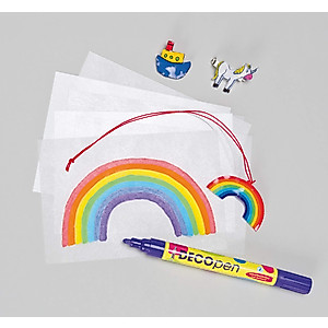 Baker Ross-AF105 Super Shrink Sheets, Perfect for Children to Decorate and Create Art Projects, Ideal for Home, Craft Groups, Party Crafting and More (Pack of 10)-Transparent