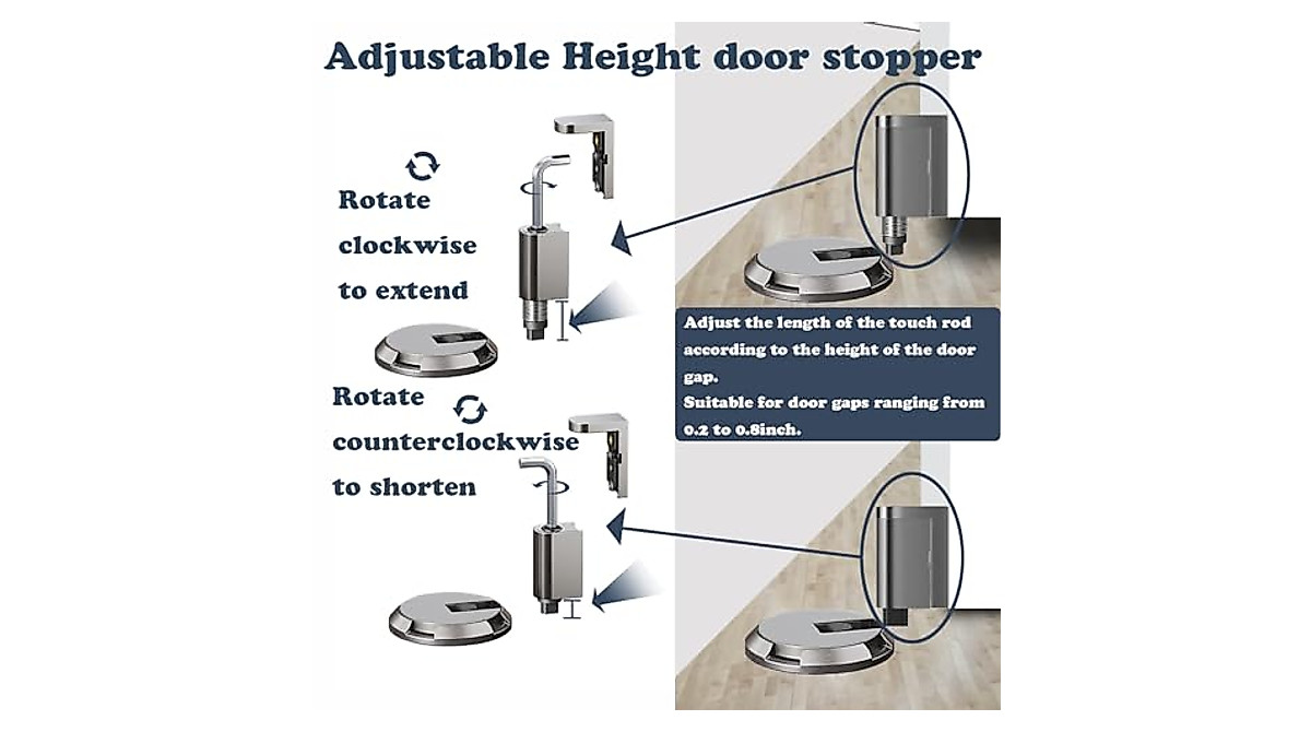 HOOFUS Adjustable Mechanical Floor Door Stopper