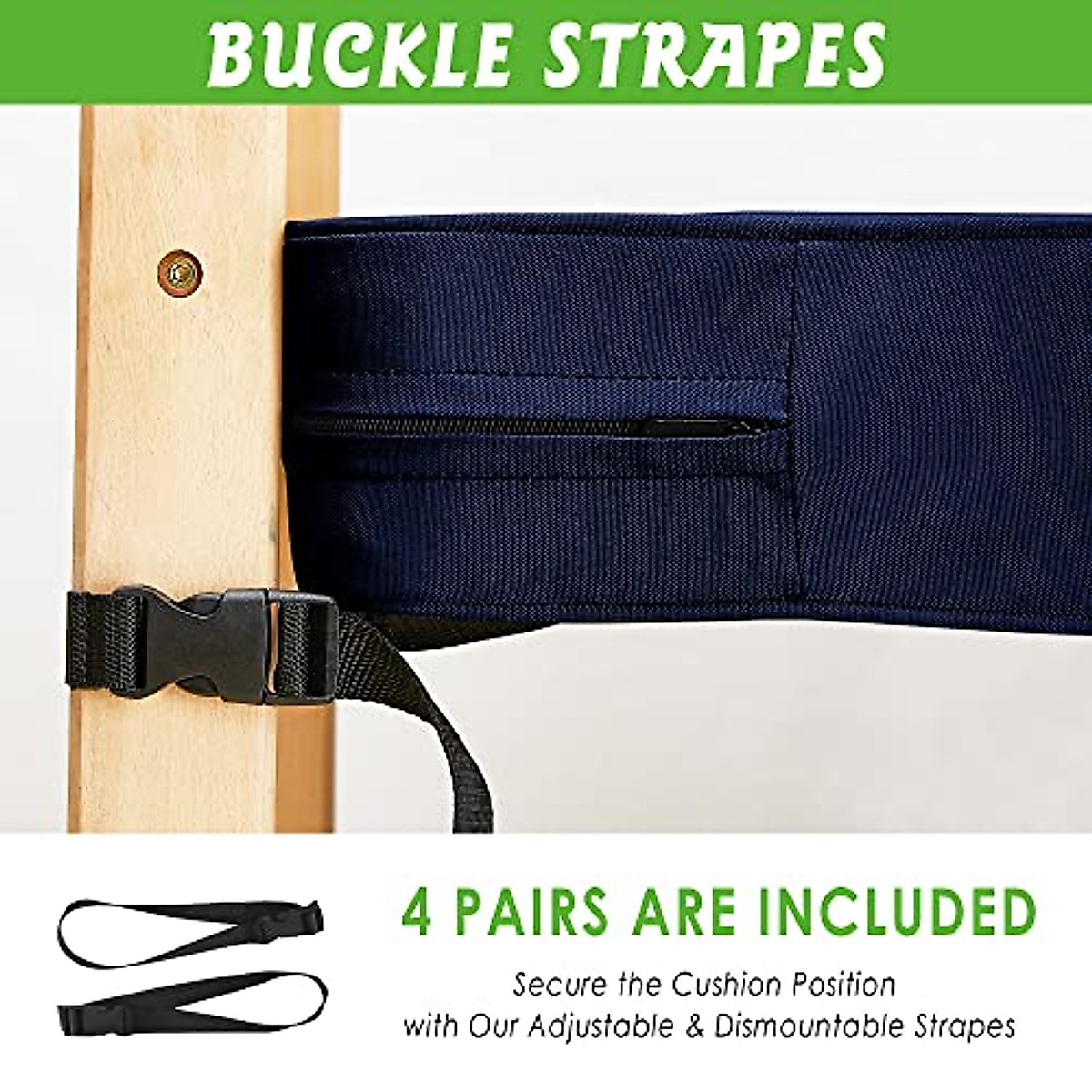 RYB HOME Outdoor Patio Cushion Covers 24"x24", Fade Resistant Fabric Sun-Proof & Waterproof Durable Slipcover for Outdoor Couch Chair Sofa Bench, Navy Blue, 4 Pieces, Covers Only