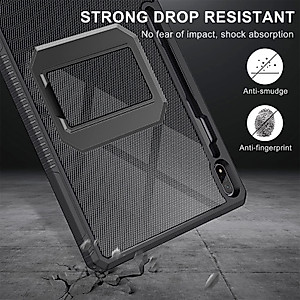 Soke Galaxy Tab S8 Plus/S7 FE/S7+ Case 12.4 Inch,with S Pen Holder&Built-in Screen Protector,Rugged Full Body Protective Case for Samsung Galaxy Tab S8+ 2022/S7 FE 2021/Tab S7 Plus 2020, Black