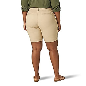Lee Women's Size Regular Fit Chino Bermuda Short, Beige, 20 Plus