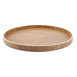 Simlug Serving Tray,Wooden Serving Plate Wooden Round Serving Tray, Natural Wood Plate for Tea Set Fruits Food Home Decoration(30cm)
