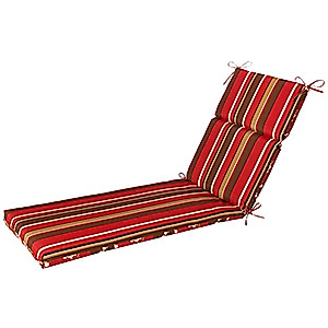 Pillow Perfect Outdoor/Indoor Monserrat/Montifleuri Sangria Chaise Lounge Cushion, 1 Count (Pack of 1), Brown