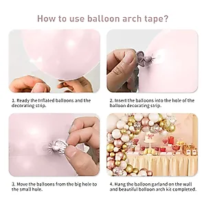 Blush Balloon Garland Kit, Nude Beige Metallic Gold and Rose Gold Confetti Latex Balloons Double Stuffed Cream Pink White Balloon Arch for Girls Wedding Baby Bridal Shower Birthday Party Decorations