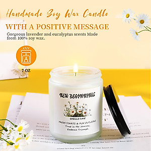 Extrogif New Beginning Gifts for Women - Daisy Coffee Mug, Candles, Positive Crochet Flowers & More, Encouragement Gift Box for Graduation, Coworker Farewell Leaving, Goodbye, Going Away, New Job