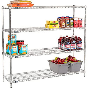 Nexel Chrome Wire Shelving, 60" W X 18" D x 54" H