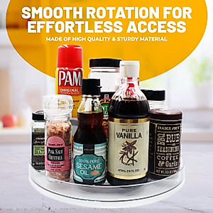 Simple Design Lazy Susan Organizer – Kitchen Cabinet Organizer – Heavy Duty Plastic – Multifunctional and Practical Design – Ideal for Kitchen, Under Sink, Bathroom (1 Pack)