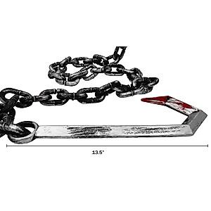 Nicky Bigs Novelties Plastic Fake Butcher Hook Meat Hooks With Chain Weapons Halloween Horror Prop