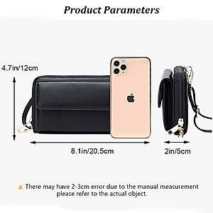 Formva Women Touch Screen Crossbody Bags Cell Phone Wristlets Purse, RFID Blocking Clutch Wallets Card Holder with 2 Shoulder Strap, C-dark Blue