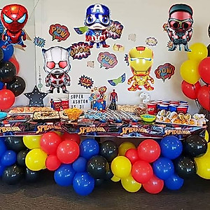 5pcs Superhero Balloons Birthday Party Decorations Supplies For Your Kids Theme Party, Baby Shower Birthday Pasrty