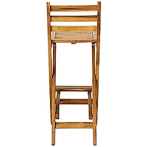 Christopher Knight Home Atlantic Outdoor Foldable Wood Barstool, 31", Natural Wood