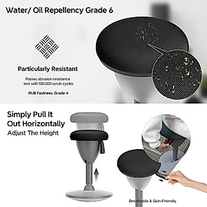 QIGEEKU Adjustable Standing Desk Chair, Ergonomic Wobble Stool Standing Desk Stool, Encourage Good Posture, Height Adjustable Stool 19-27", Non-Slip Base, Active Chairs for Adults