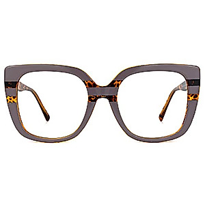 Zeelool Stylish Oversized Square Blue Light Blocking Glasses Computer Gaming Eyewear for Women Brenda ZOP02126-01 Mauve