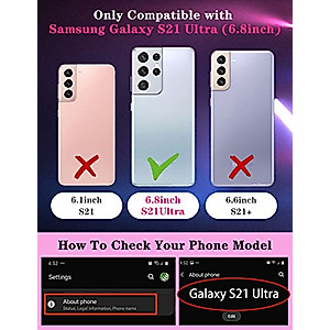 Goocrux (2in1 for Samsung Galaxy S21 Ultra Case Skull Skeleton Women Girls Cute Girly Phone Cover Cool Funny Goth Design with Slide Camera Cover+Ring Holder Teen Cases for S21 Ultra 6.8''